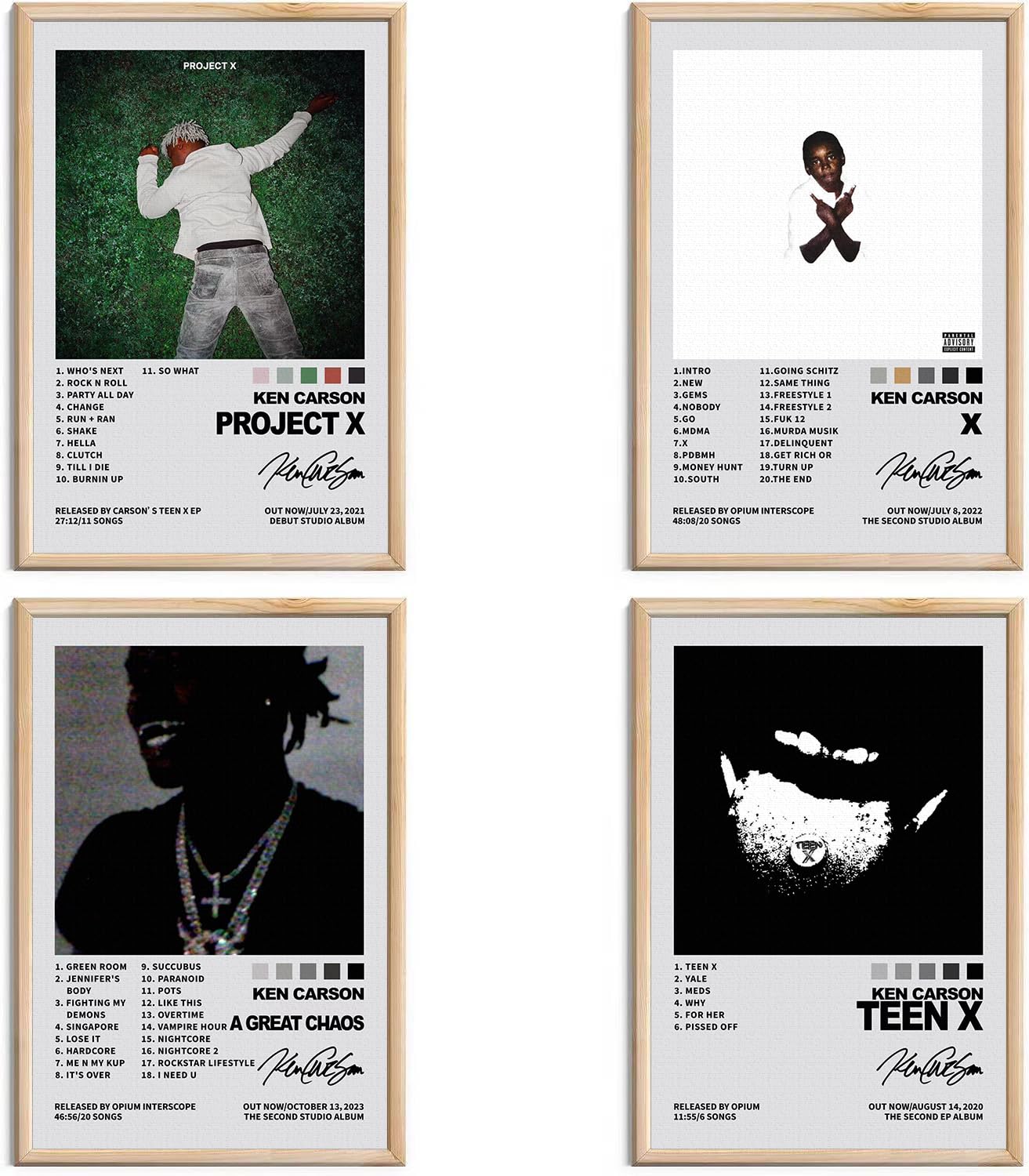 Ken Carson Signed Limited Posters Music Album Cover Posters Canvas Wall ...