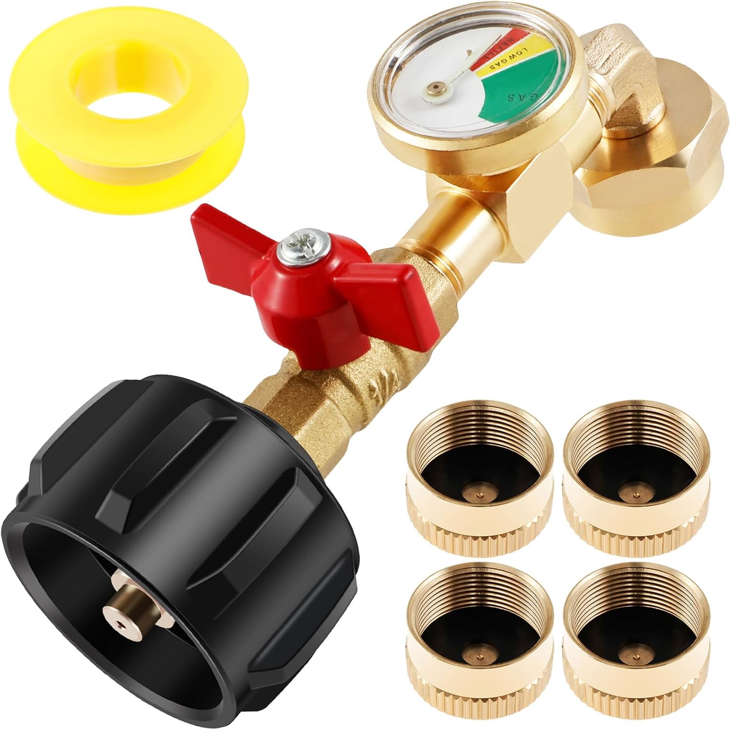 Amazon.com : KarHoeGern Propane Refill Adapter with Valve and Gauge 90 ...