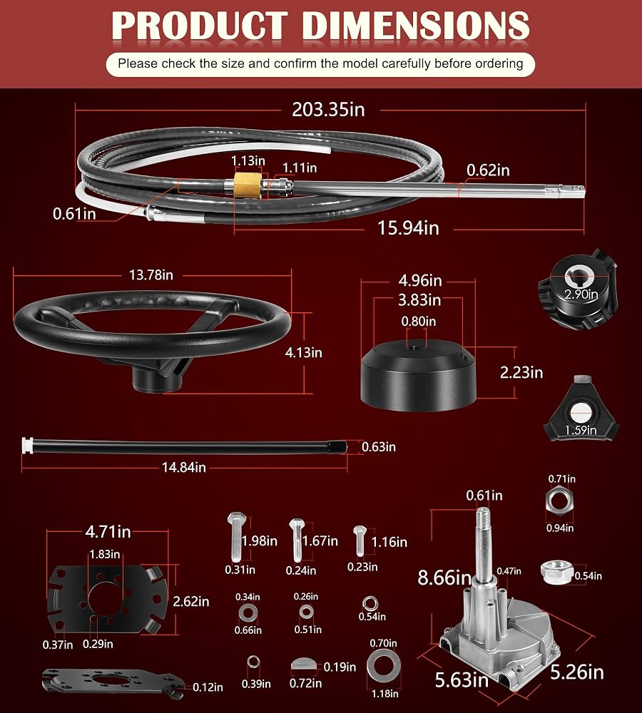 Steering Wheel Cable Marine Outboard Motor Mechanical Steering Kit ...