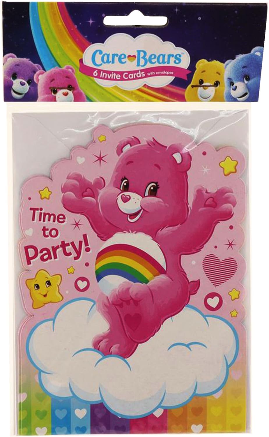 Care Bear Party Invitations - Pack of 6 Die Cut Cards with Envelopes ...