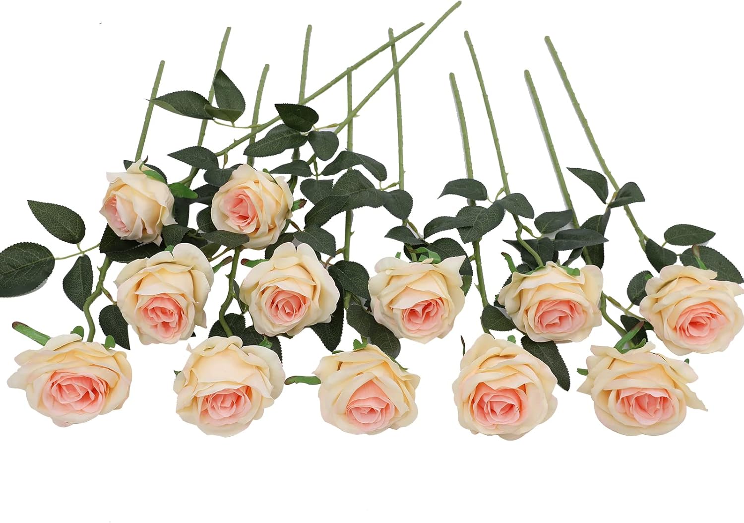 Amazon.com: Apeair Faux Silk Flowers Roses 12 Pcs Kit，Realistic ...