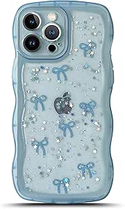 Amazon.com: NITITOP Compatible with iPhone 13 Pro Max Case Cute Clear Bow Polka Dot Bling ...