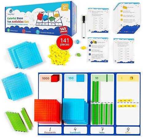 Amazon.com: Simply magic 140+1 PCS Colorful Base Ten Blocks ...