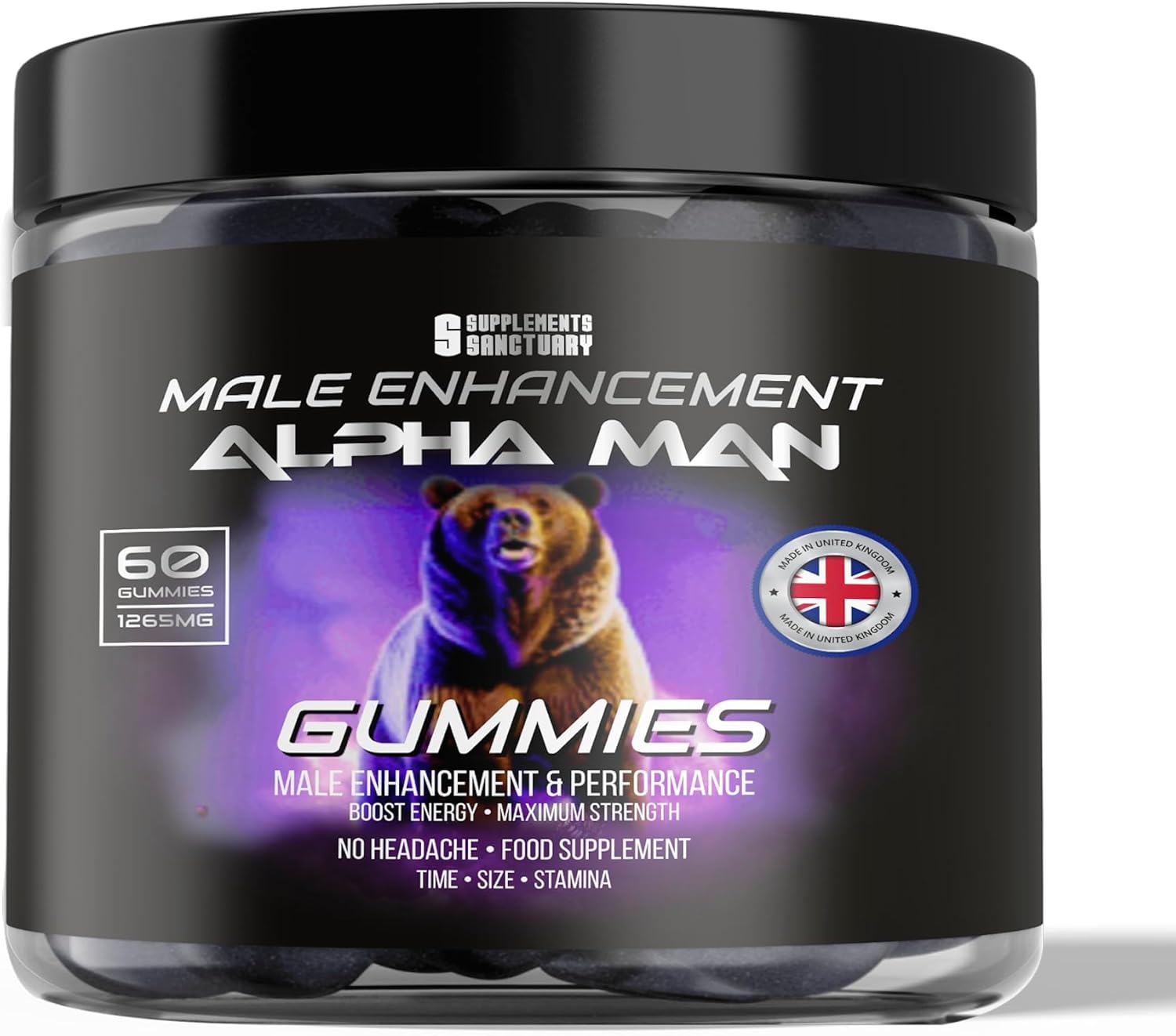 Alpha Man Male Gummies, with Maca, Vitamin B6, B12, Ashwagandha, L ...