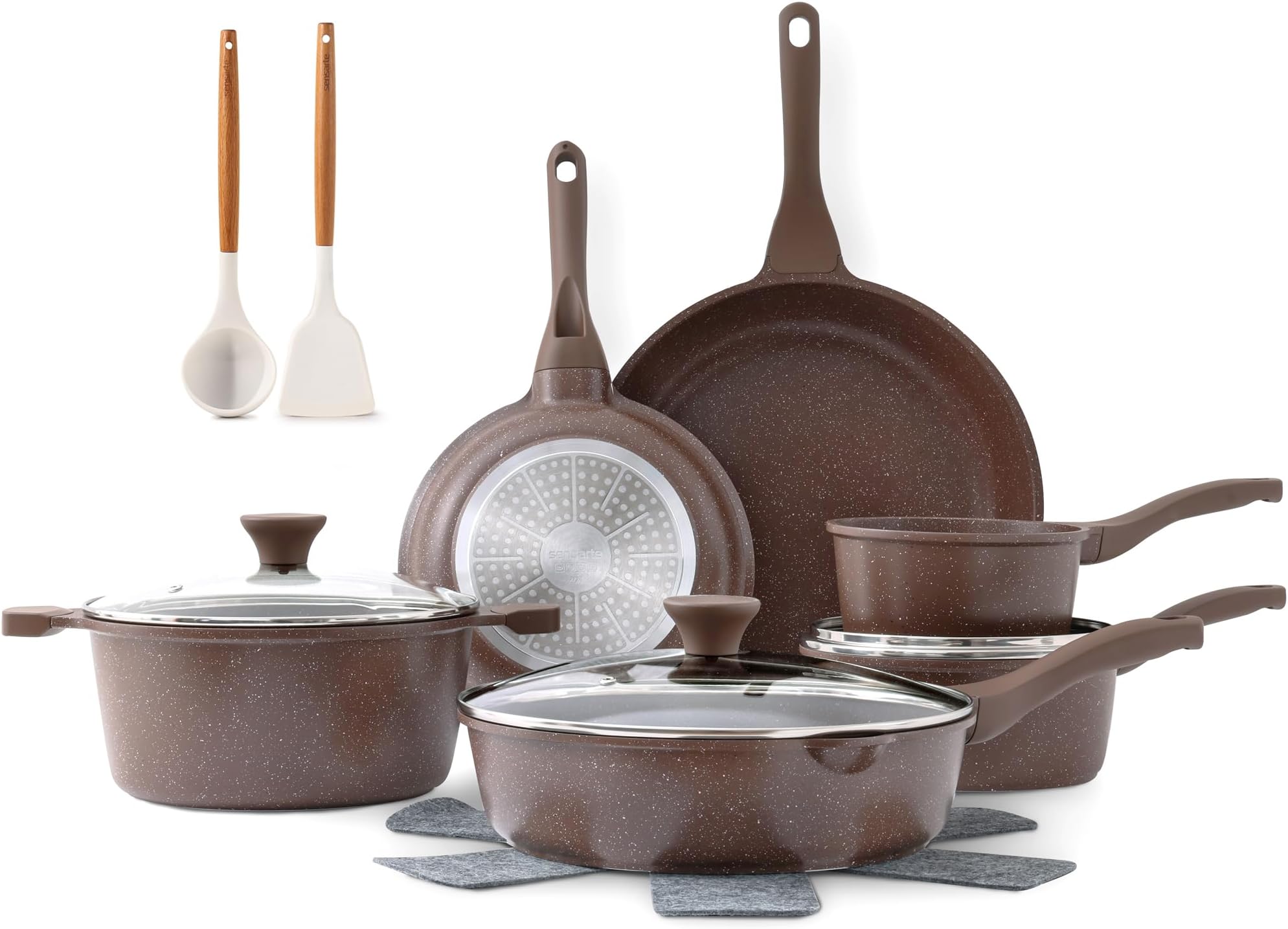 Amazon.com: Country Kitchen Non-Stick Cast Aluminum Cookware Set ...