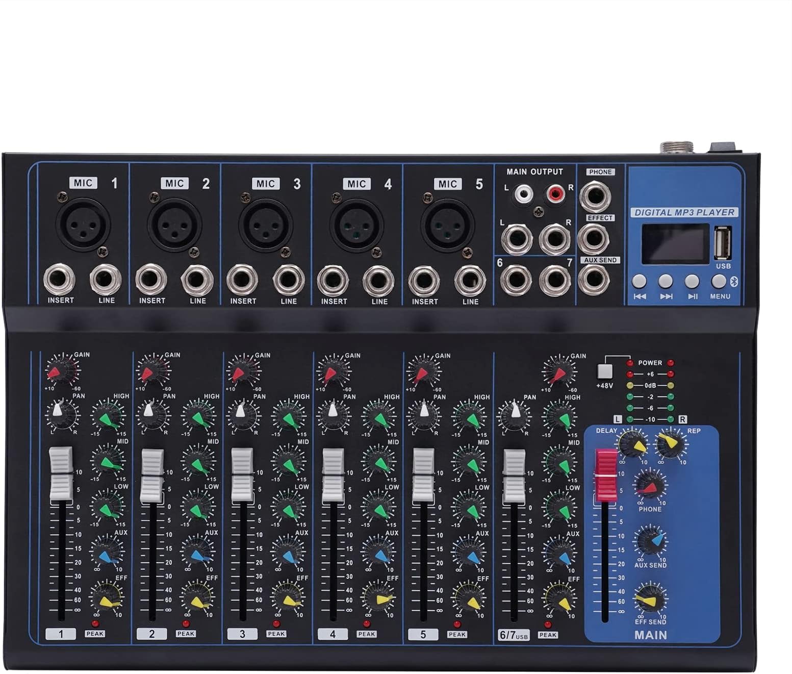 Amazon.com: TTONSUE Bluetooth Portable Audio Mixer w/USB DJ Sound ...