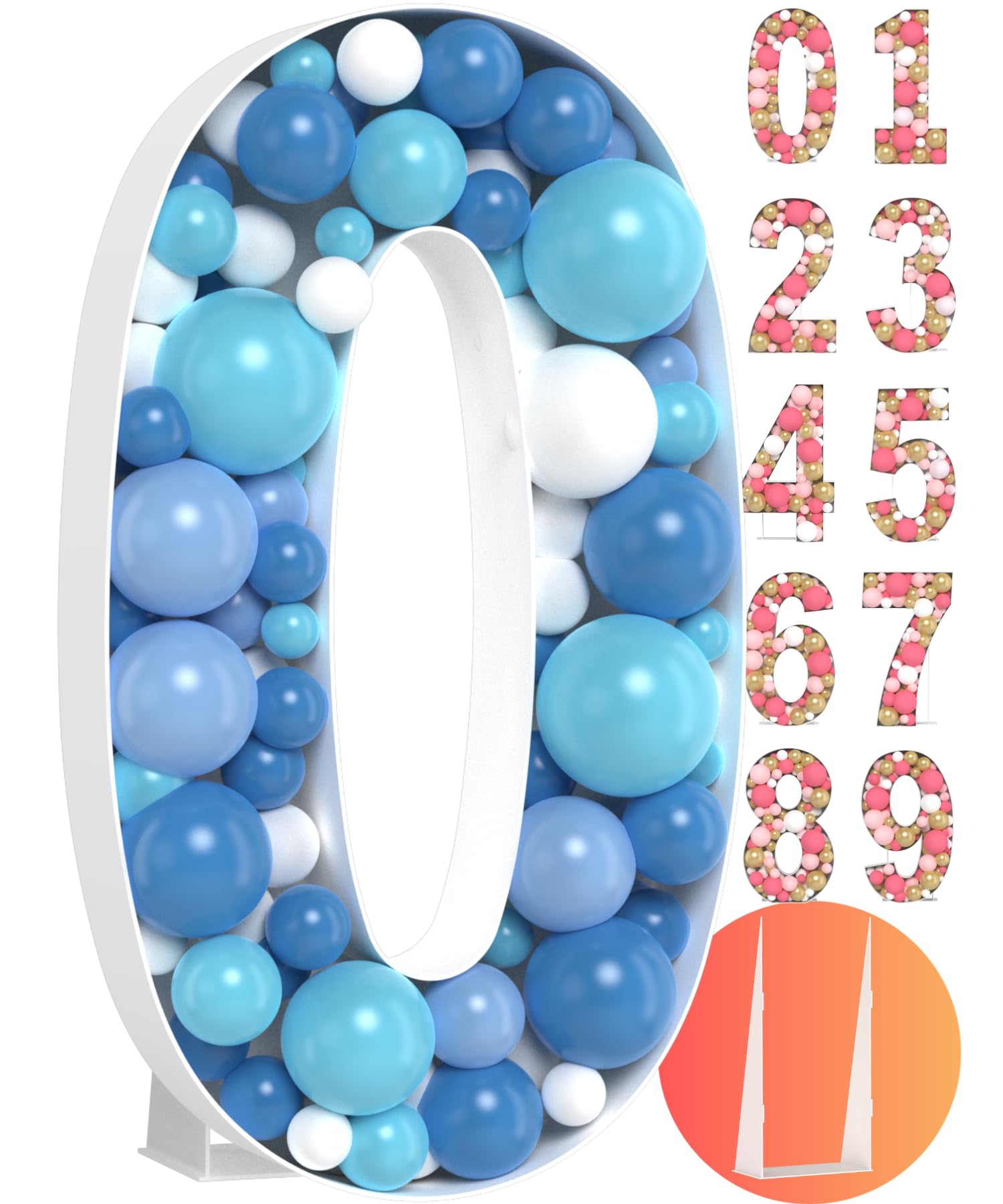 Amazon.com: Super Easy Assembly Large Marquee Numbers - Number 0 ...