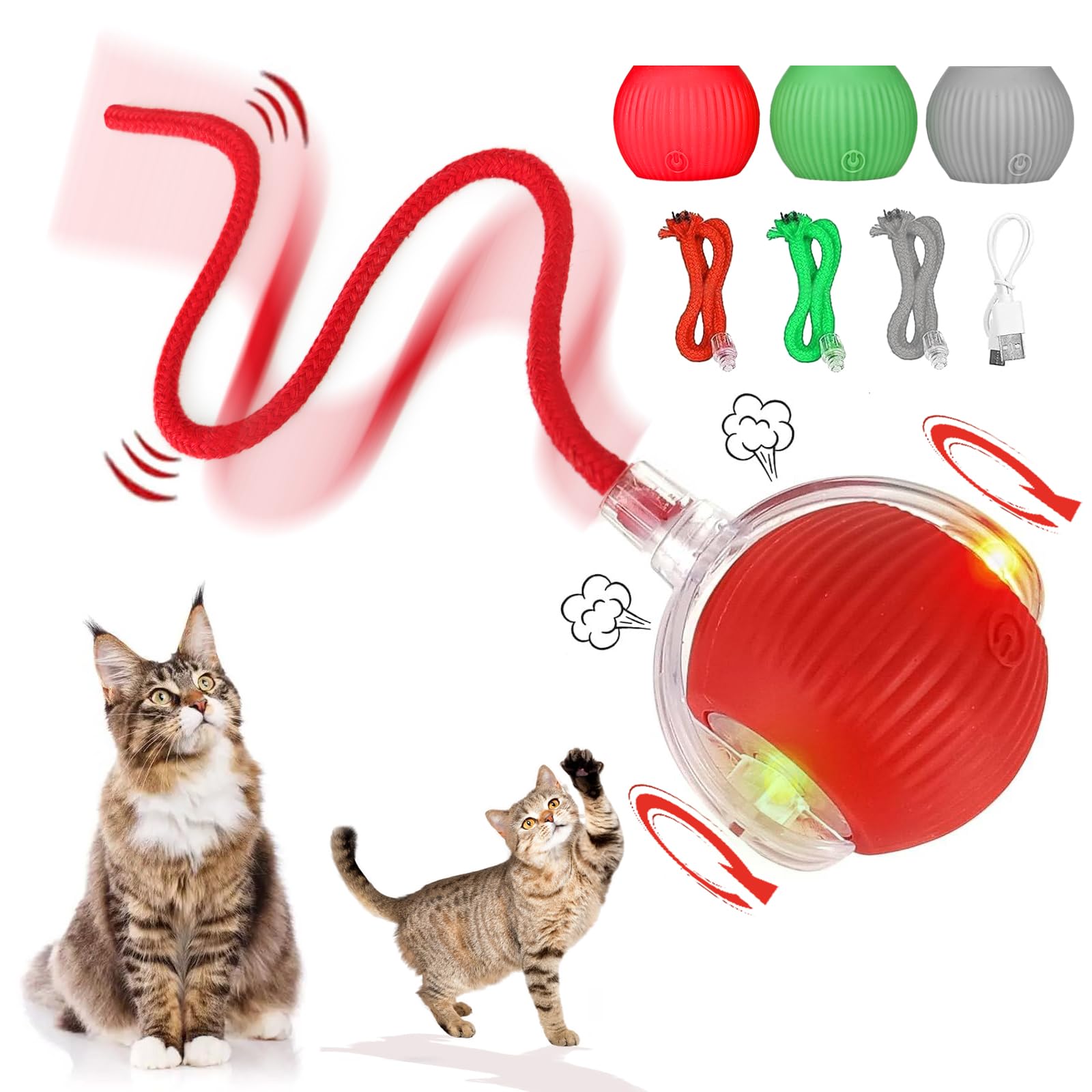 Snapklik.com : SZMDLX Interactive Cat Ball Toy For Indoor Cats Dogs ...