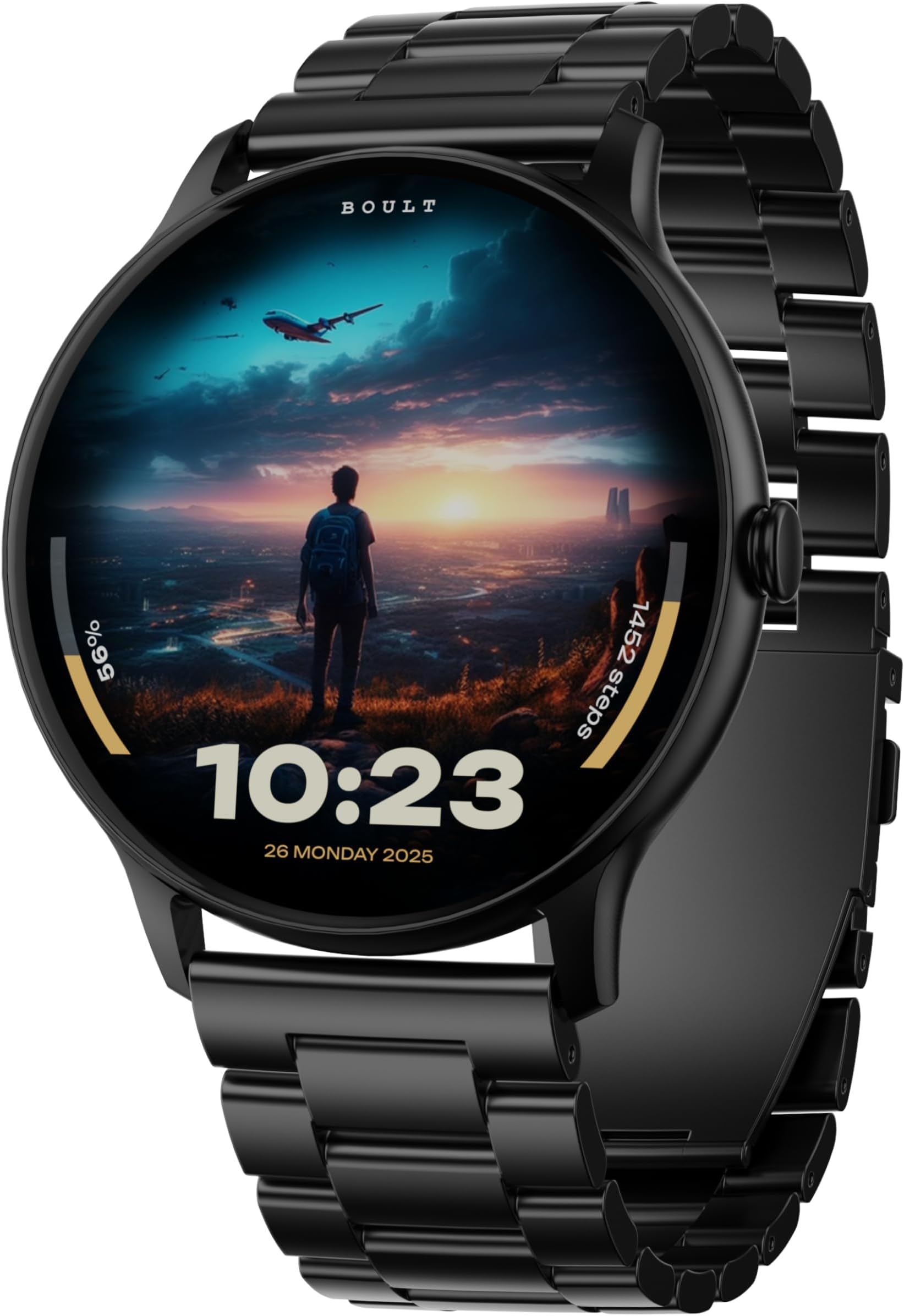 Boult Dire Smartwatch: 1.38'' 2.5D Curved HD Display, BT Calling, 500 ...