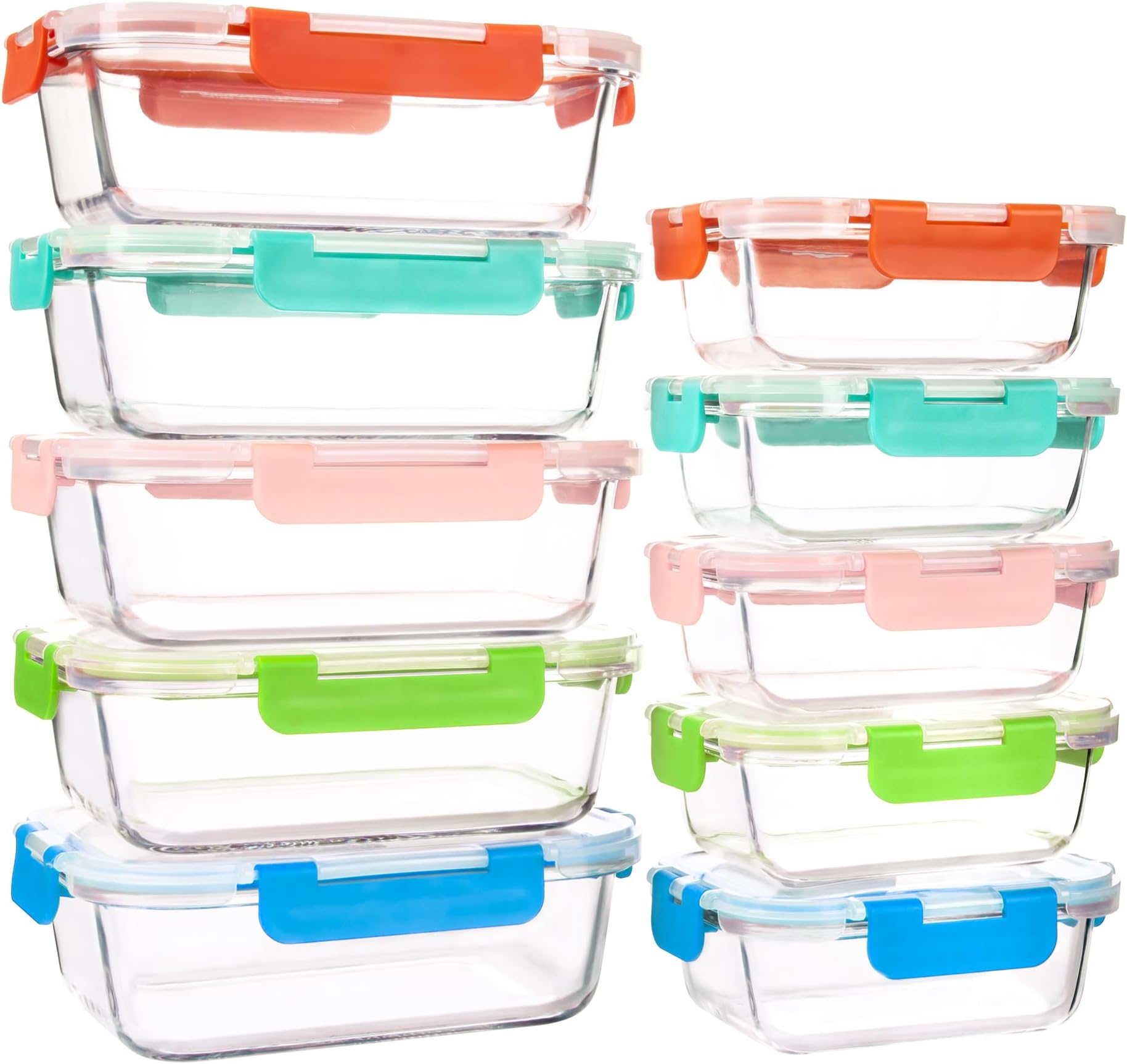 Amazon.com: Glasslock Tempered Glass Food Storage Containers with Lids ...