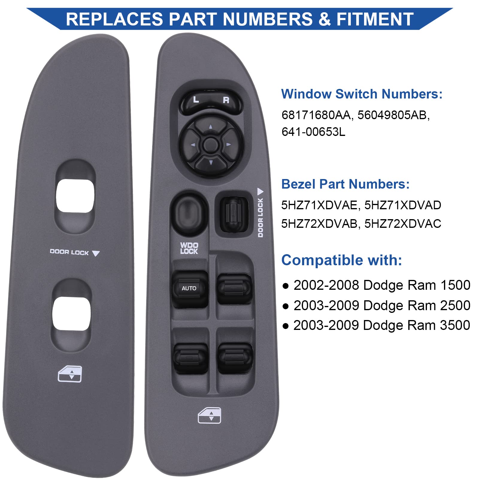 Snapklik.com : Obaee Power Window Control Switch Button&Bezel(Driver ...