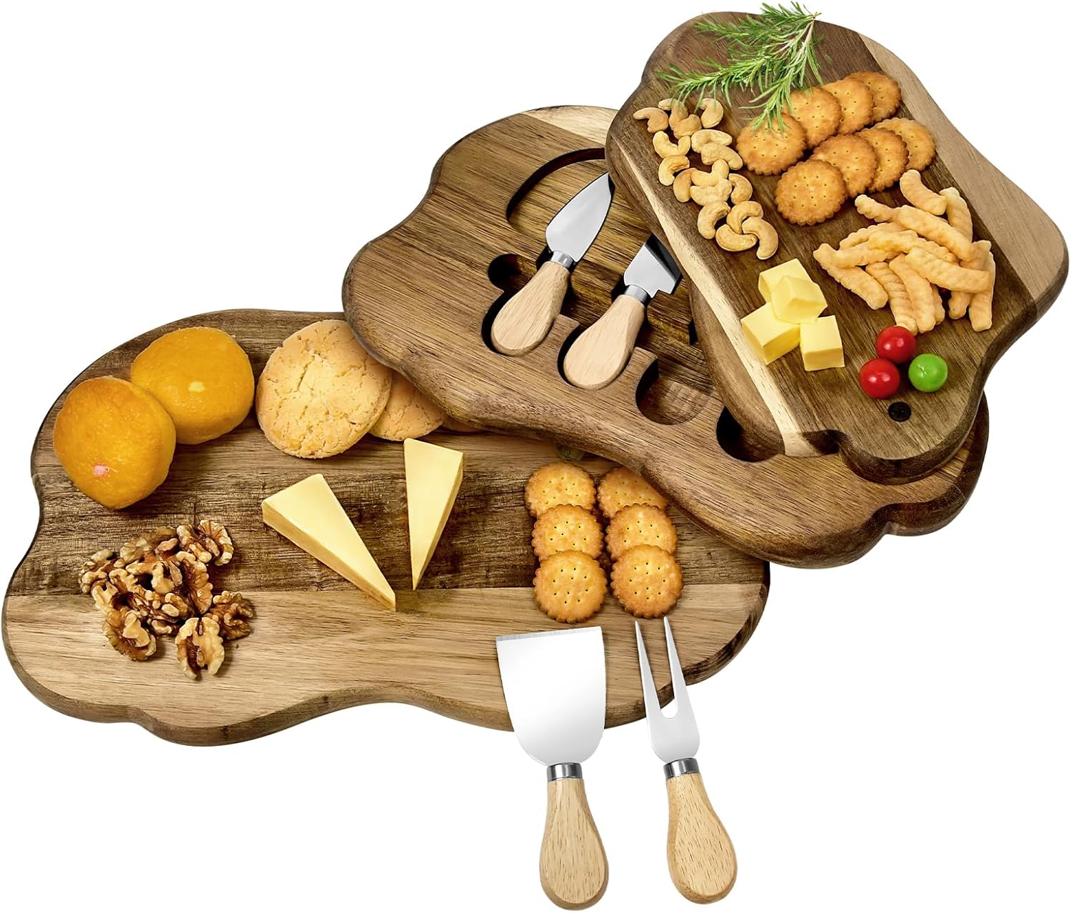 Amazon.com: 3-Tier Acacia Wooden Cheese Board, Charcuterie Boards with ...