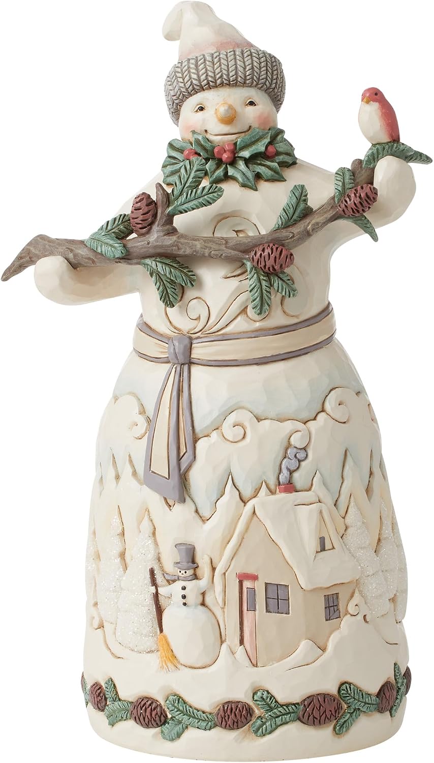 Amazon.com: Enesco Jim Shore Heartwood Creek White Woodland Snowman ...