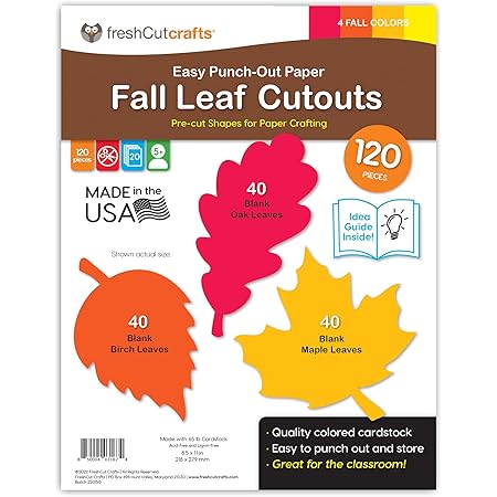 Amazon.com: Carson Dellosa Fall Leaves & Acorns Cutouts, 36pc Fall ...