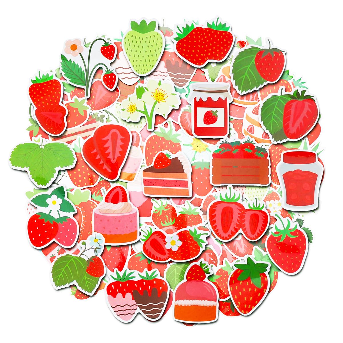 Amazon.com: 100 Pack Strawberry Stickers, Strawberry Shortcake Party ...