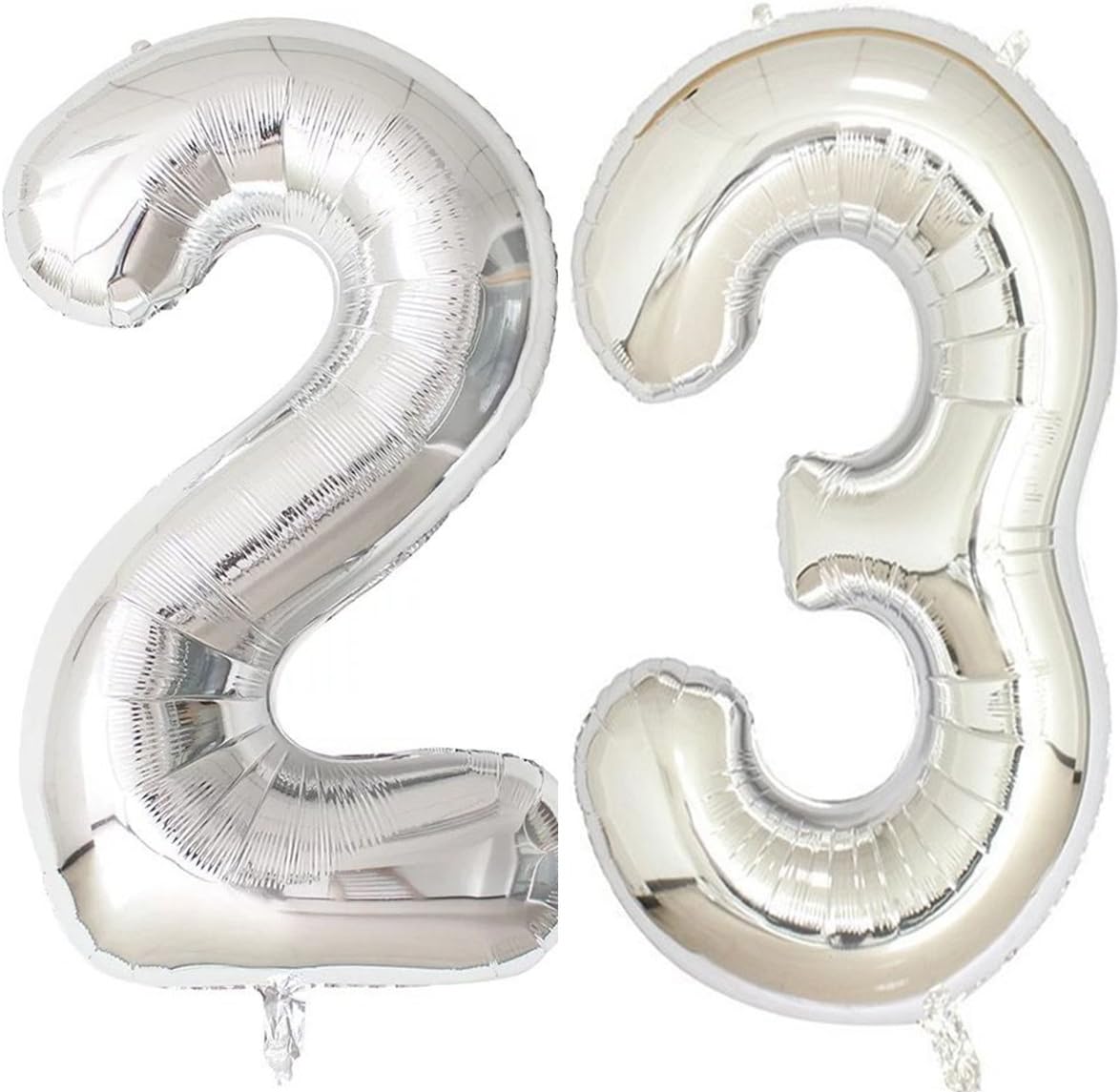 Amazon.com: MAGJUCHE 40inch Silver Foil 23 Helium Jumbo Digital Number ...