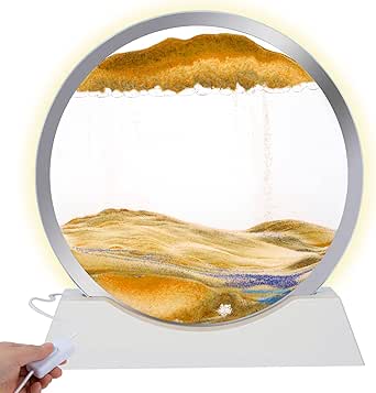 Amazon.com: DELPYY Sand Art Liquid Motion Decor with Lamp，Round Glass ...