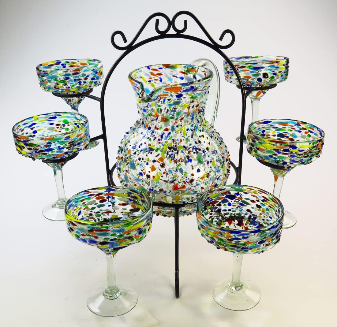 Amazon.com | Eye4Art Mexican Margarita Glasses and Pitcher a ...