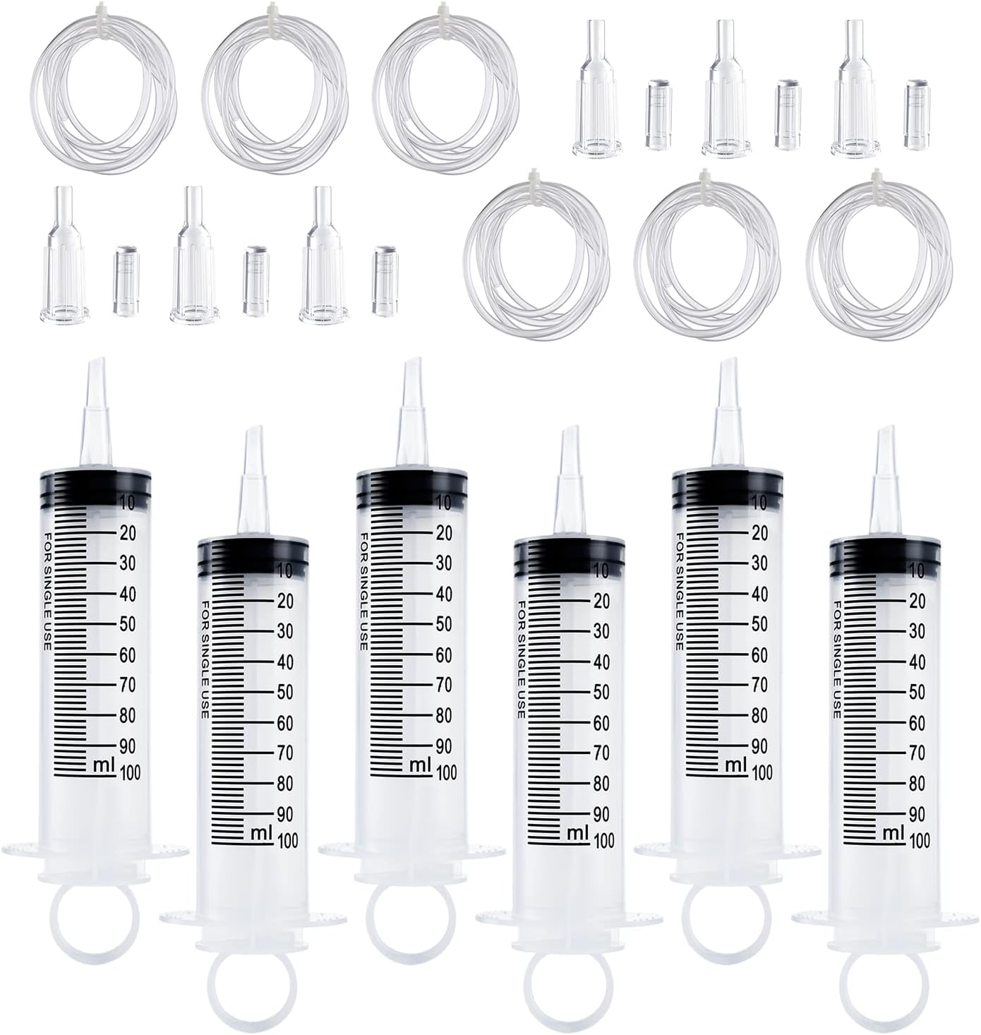 Amazon.com: creahub 6 Pcs 100ml Large Syringe, Plastic Syringe for ...