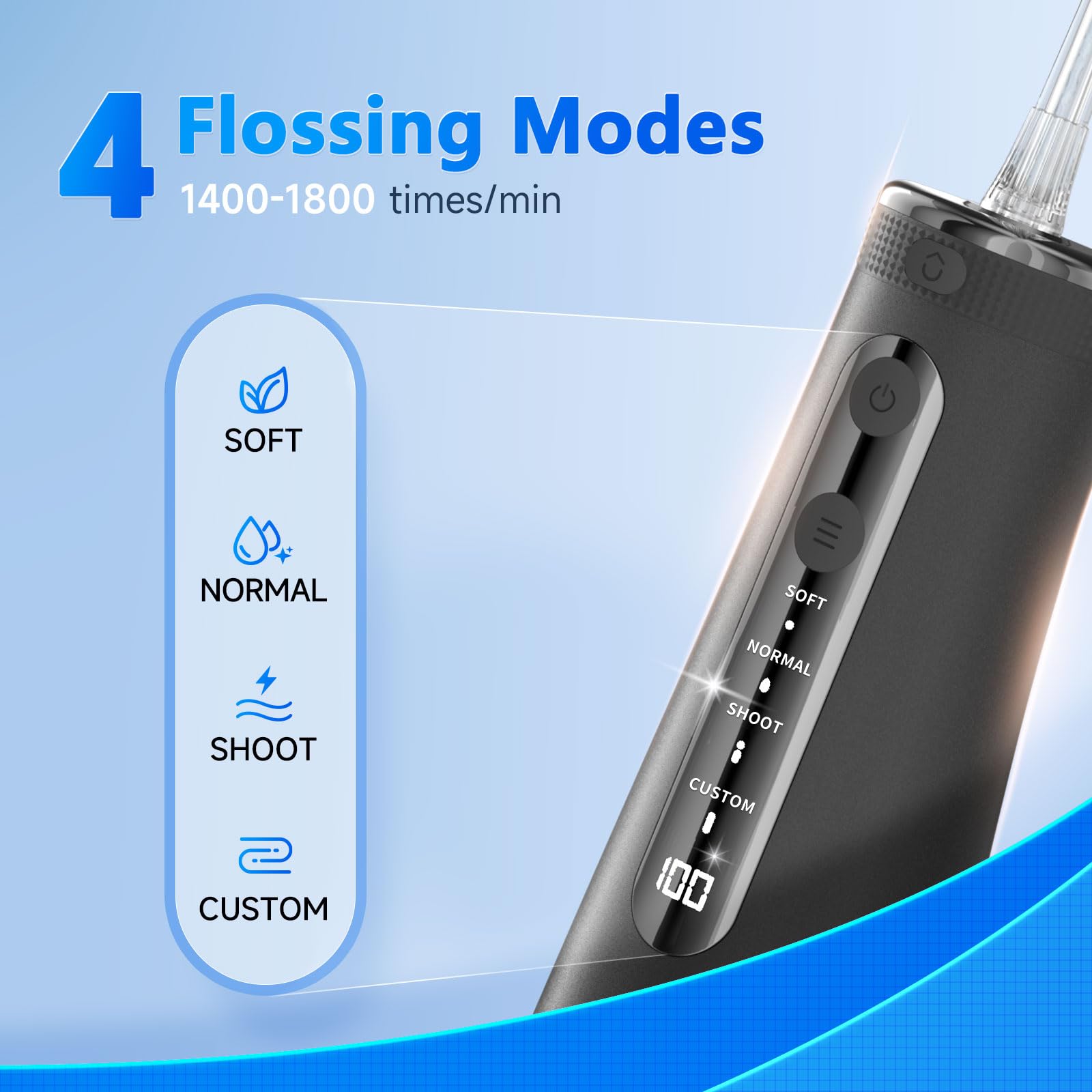 Snapklik.com : Water Dental Flosser Teeth, 4 Modes Cordless Oral ...