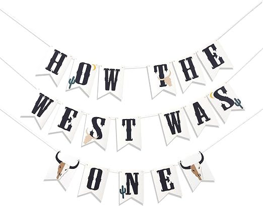 Amazon.com: How The West Was One Banner- First Rodeo Birthday Party ...