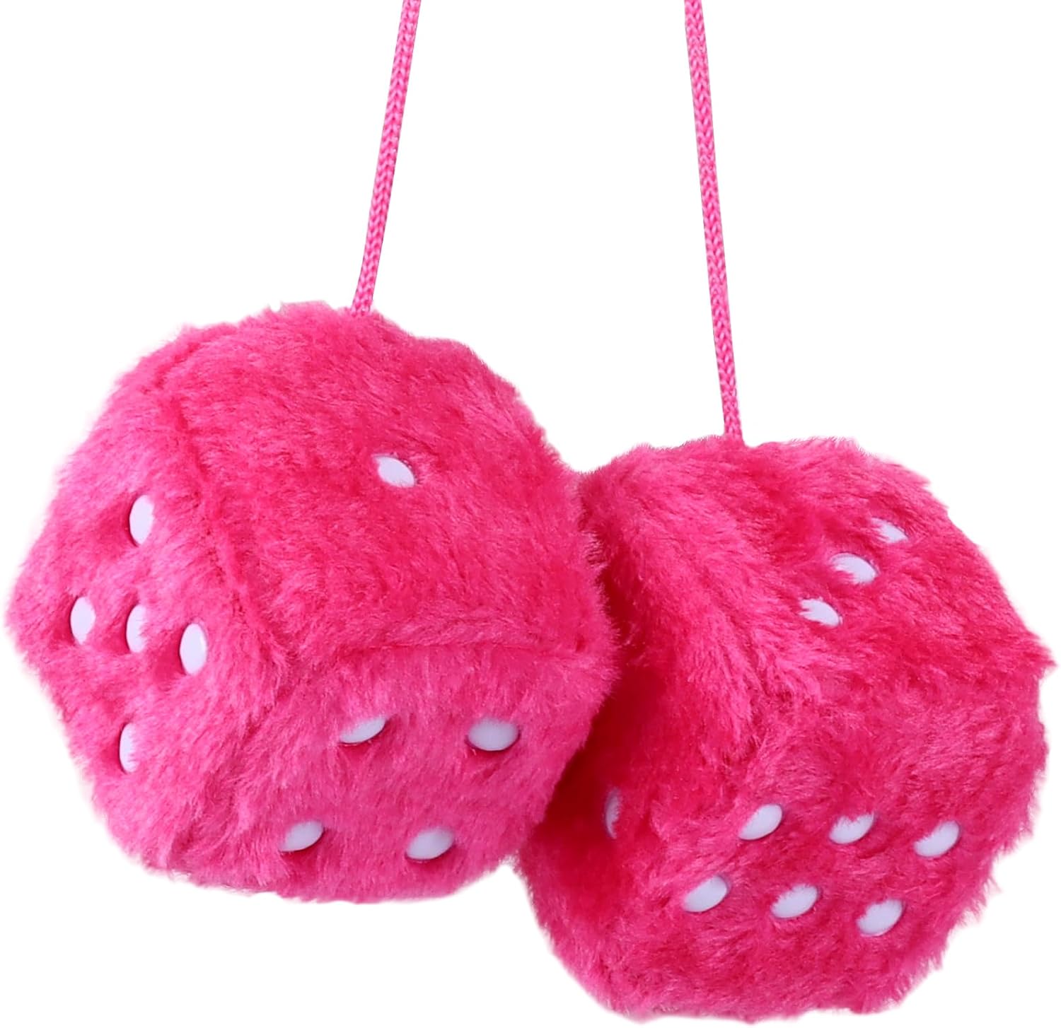 Fluffy Dice for Car, Car Hanging Furry Dice, 1 Pair of Retro Square ...