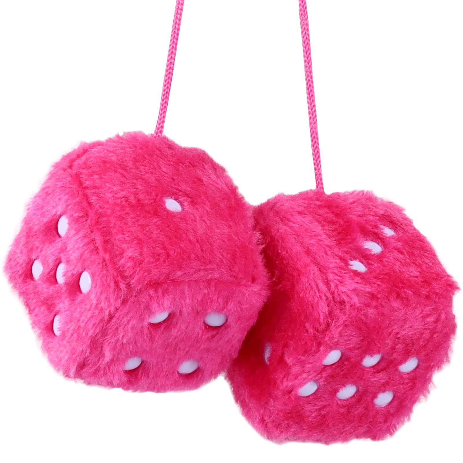 Fluffy Dice for Car, Car Hanging Furry Dice, 1 Pair of Retro Square ...