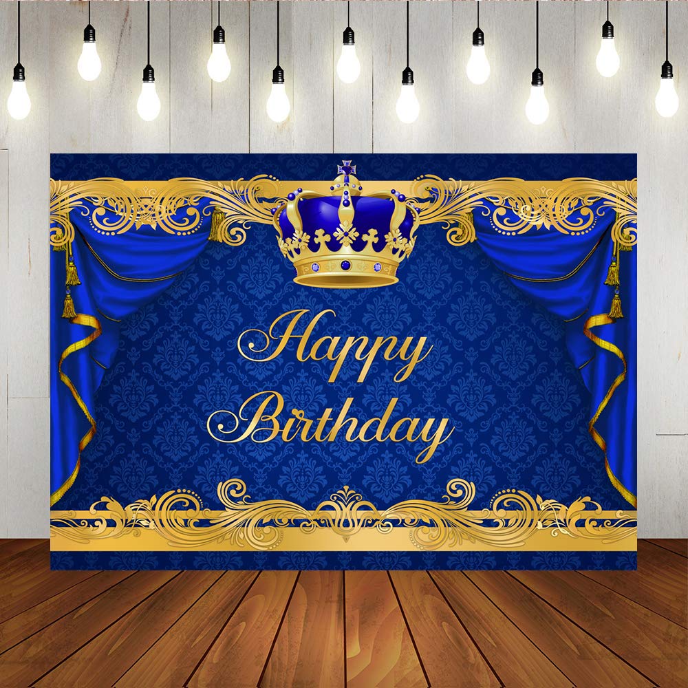 Buy Lofaris Royal Prince Birthday Backdrop for Photography Blue Curtain ...