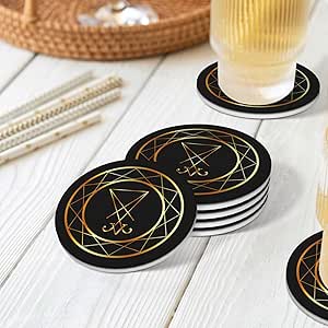 Amazon.com: Magic Gold Satanic Sigil of Lucifer Satanism Ceramic ...