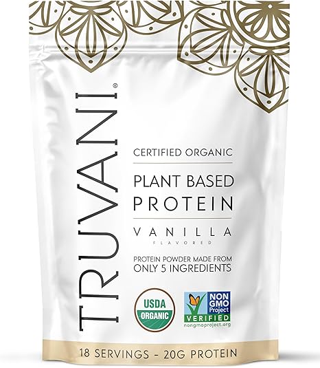 Amazon.com: Truvani Organic Plant Based Protein Powder | Vanilla | 20g ...