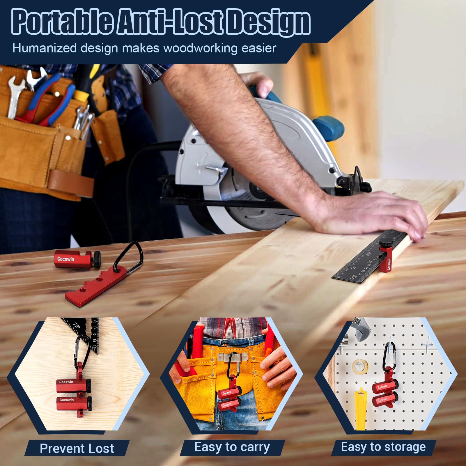 Snapklik.com : Red Cocowin Tall Stair Gauges For Framing Square