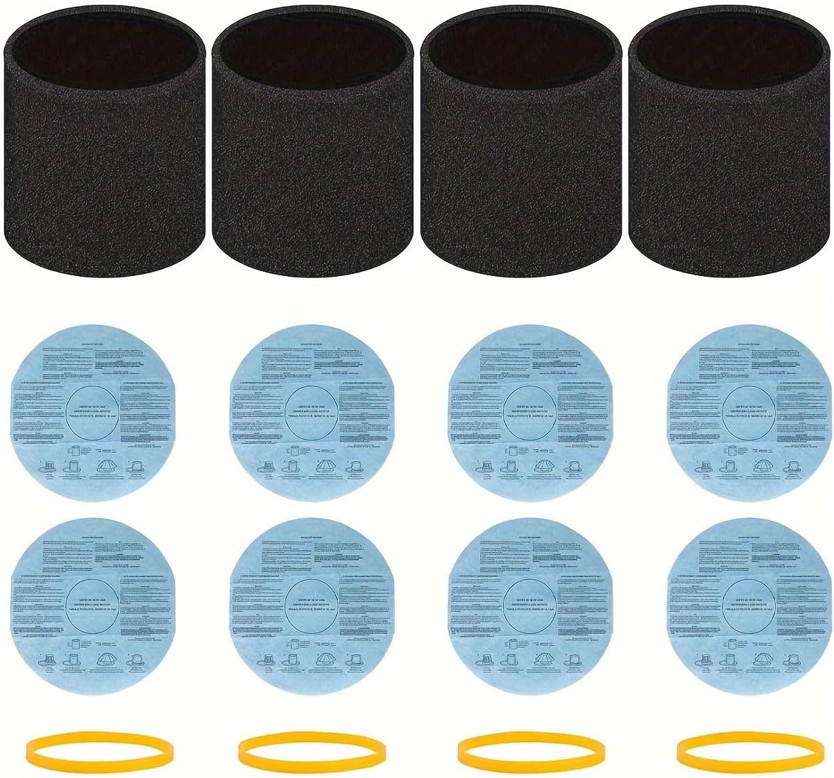ANBOO 8 Pack 90107 Dry Paper Disc Filters & 4 Pack 90585 Foam Sleeve ...