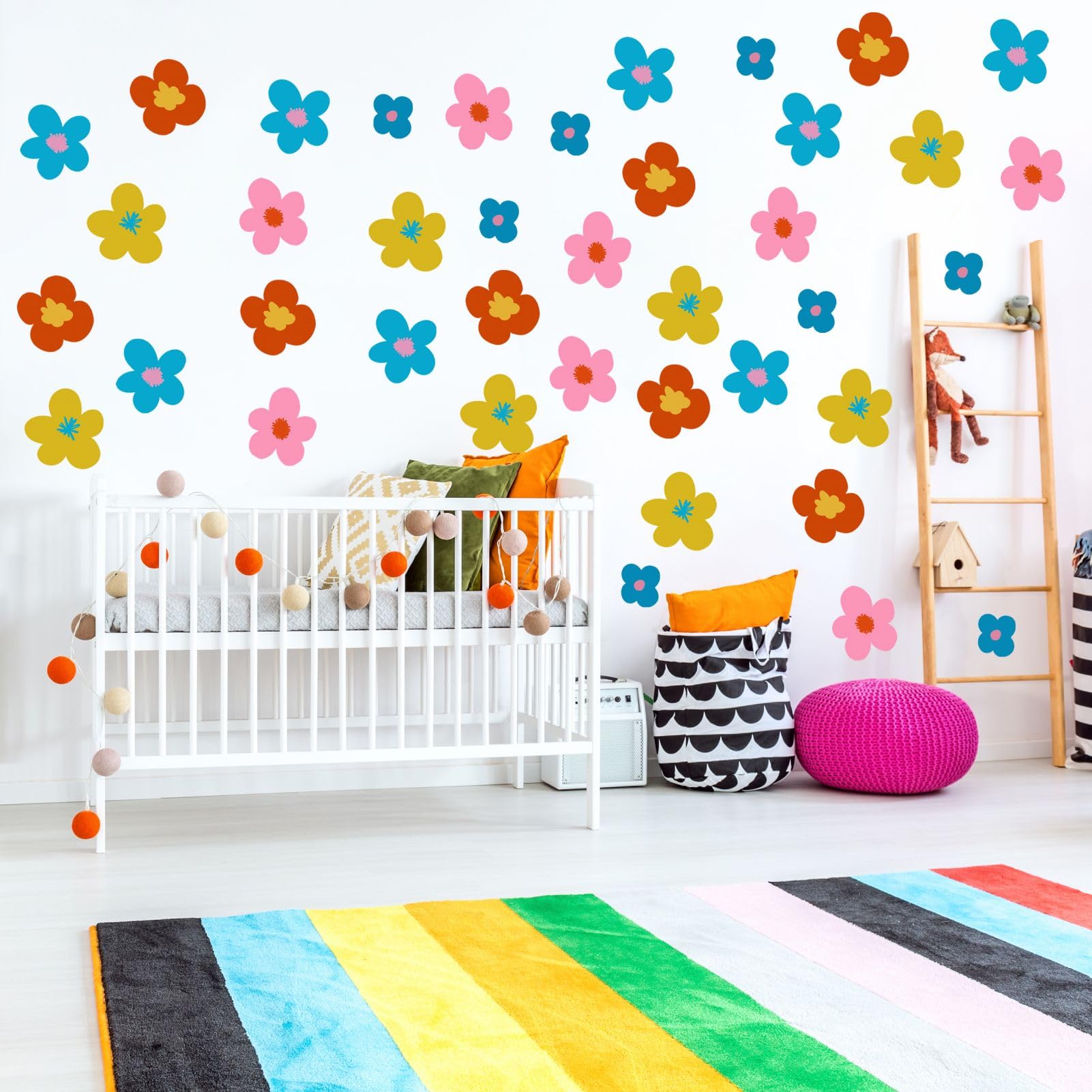 Amazon.com: Eutecado 8 Sheets Cute Flower Wall Stickers Daisy Flowers ...