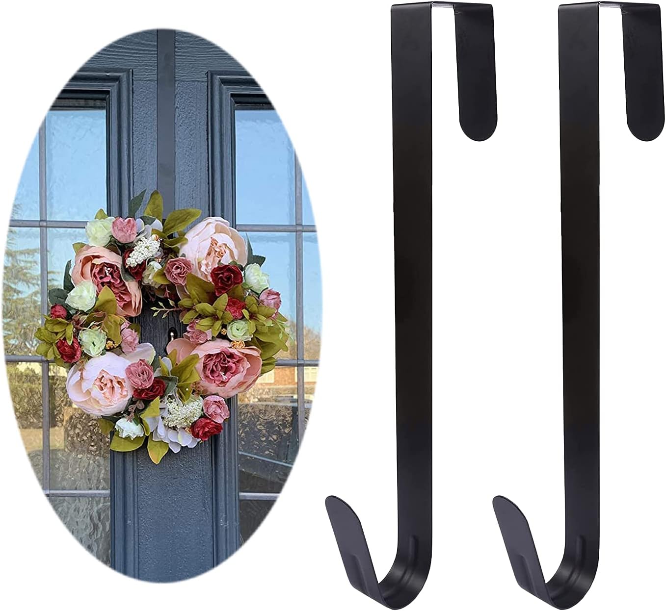 DWTECH 2 Pack Metal Wreath Hook for Front Door Hanger,12 inches Over ...