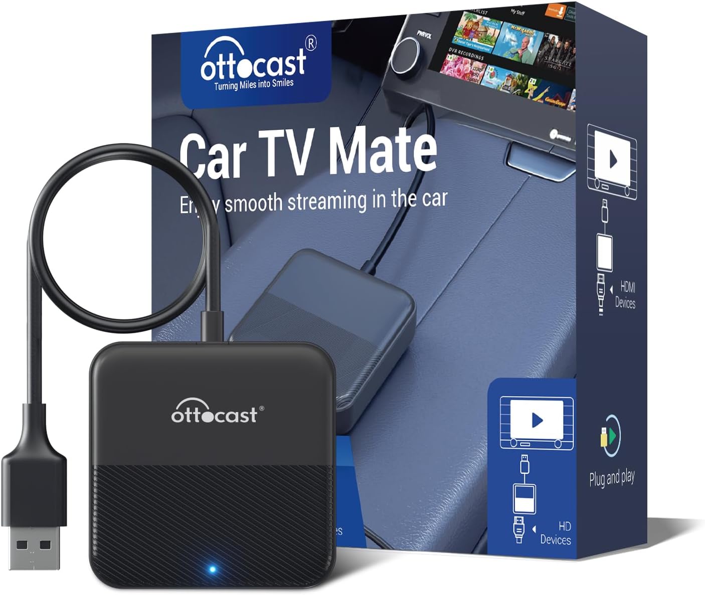 OTTOCAST Car TV Mate Pro, Convertitore TV per Auto Plug & Play Carplay ...