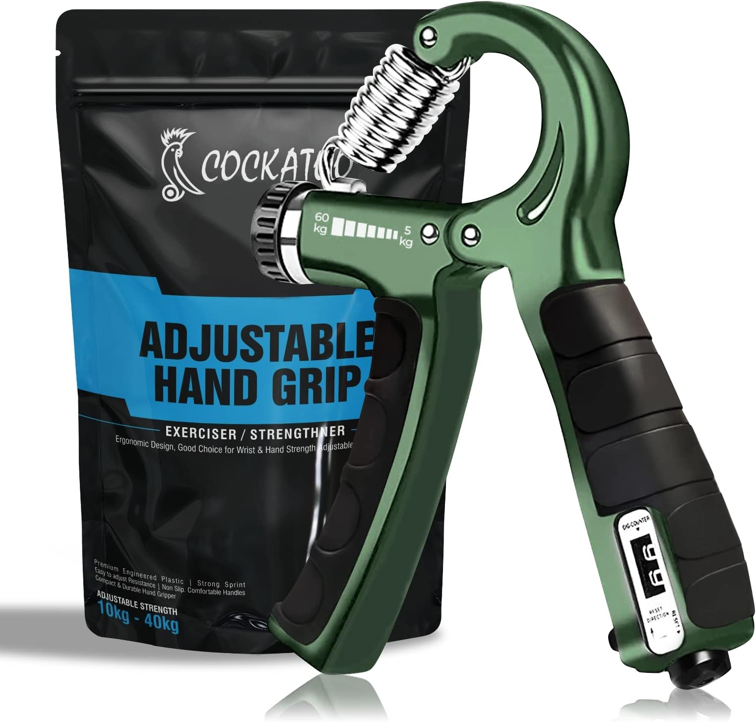 Cockatoo Counter Hand Grip Strengthener|(5 KG - 60 Kg) Adjustable Hand ...