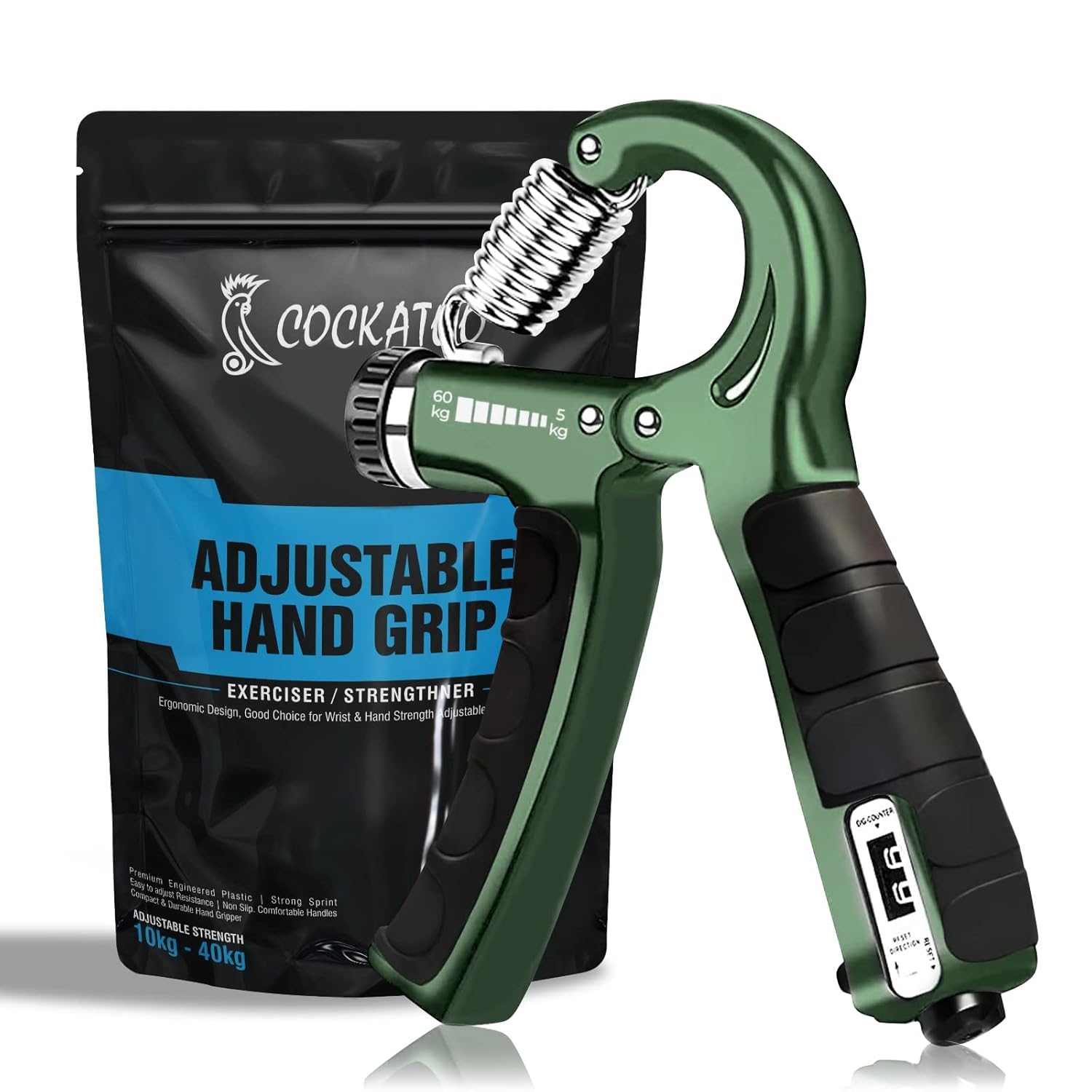 Cockatoo Counter Hand Grip Strengthener|(5 KG - 60 Kg) Adjustable Hand ...