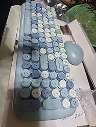 Amazon.com: Letton Wireless Keyboard and Mouse Retro Colorful Keyboard ...