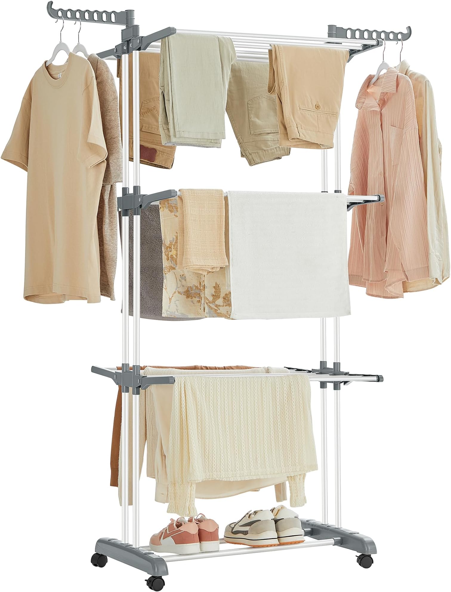 Amazon.com: Clothes Drying Rack,Folding Clothes Rail Storage Rack, 4 ...