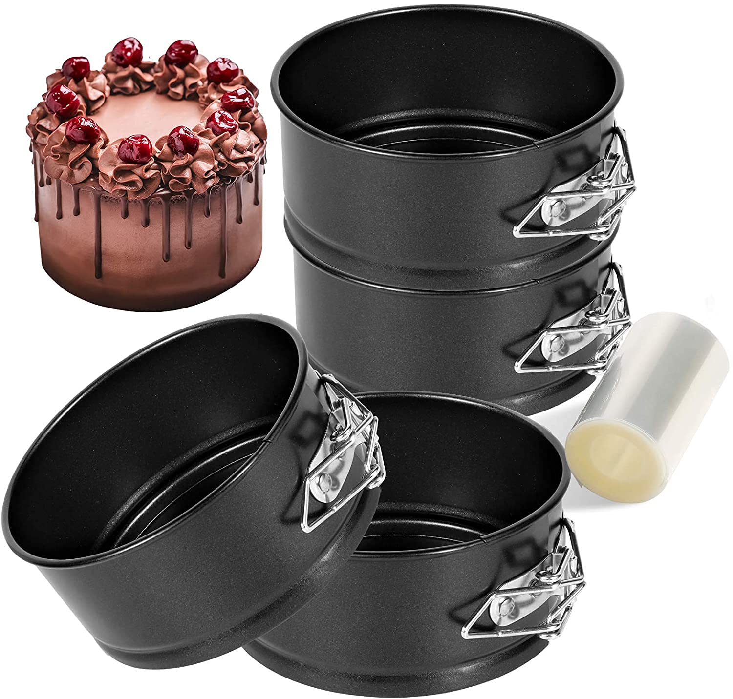 Springform Cake Pan Set Of 4 4 Inch Steel Nonstick | Desertcart Kenya