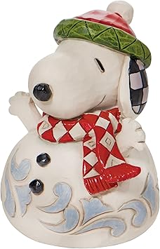 Amazon.com: Enesco Jim Shore Peanuts Snoopy Snowman Miniature Figurine ...