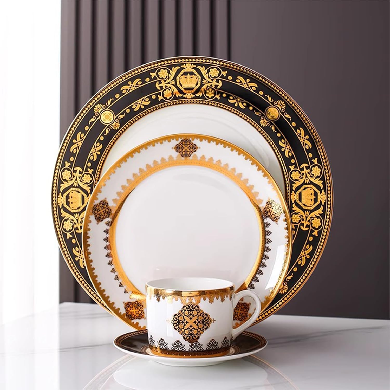 Amazon.com | Premium Bone China Dinnerware Set with Fine Porcelain ...