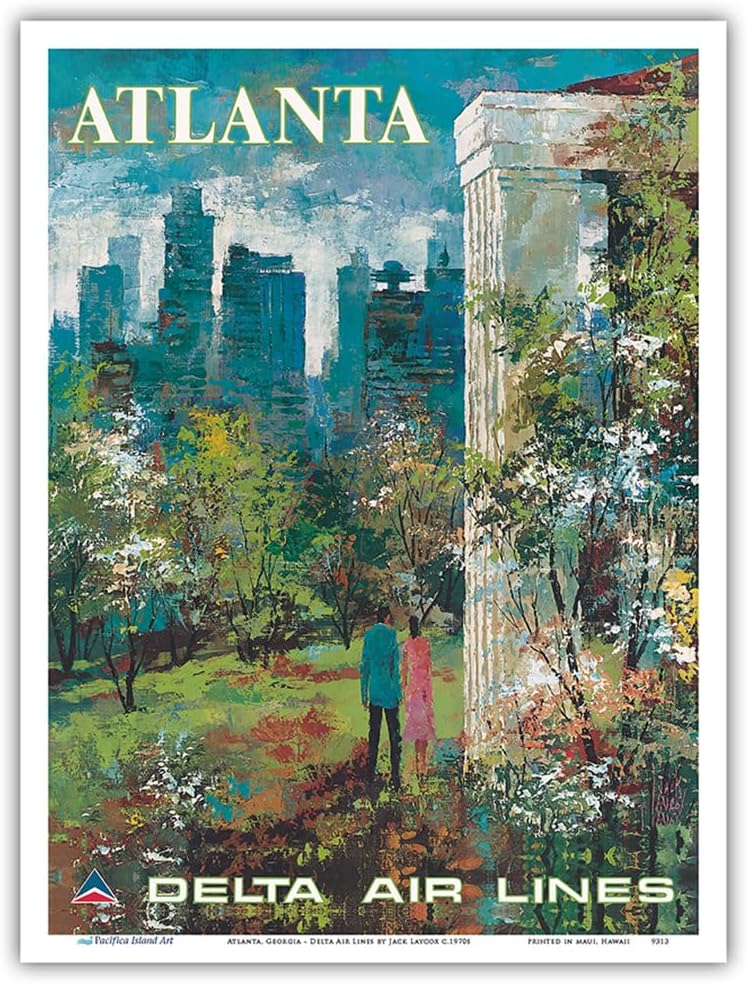 Amazon.com: Atlanta Georgia - Delta Air Lines - Vintage Airline Travel ...