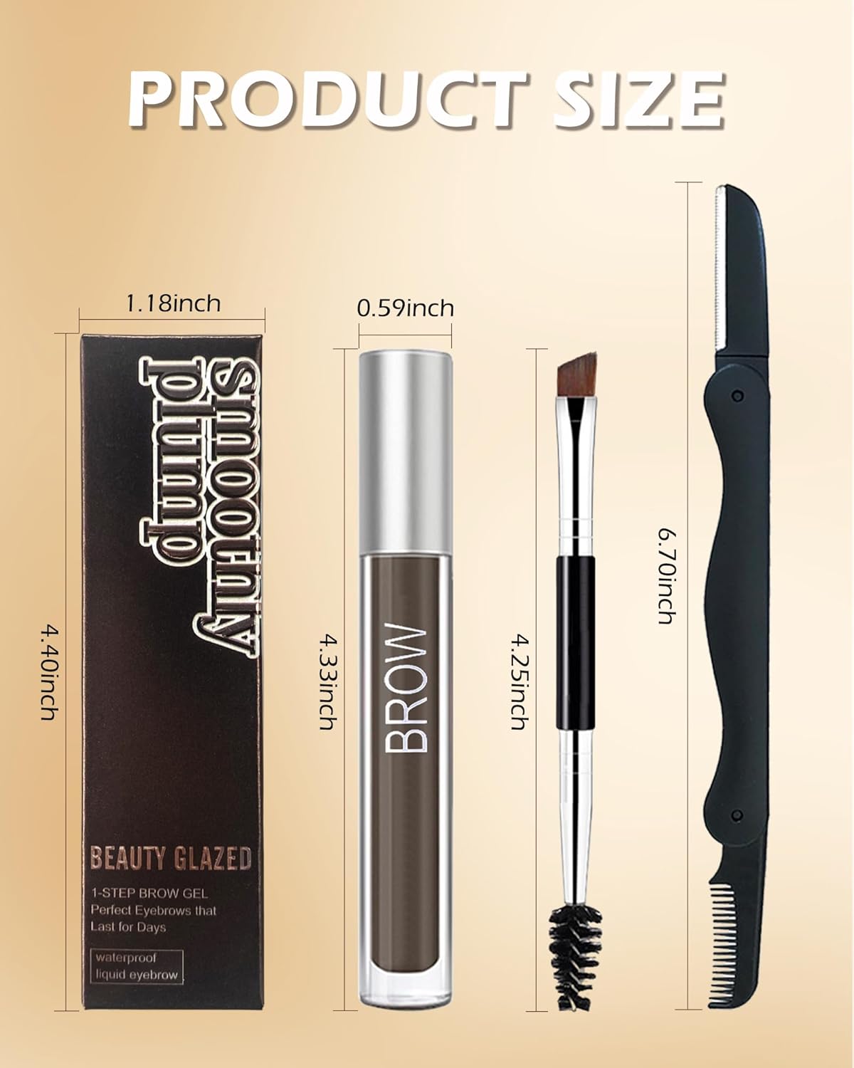 Gel de cejas teñido resistente al agua – Gel de cejas engrosante teñido ...