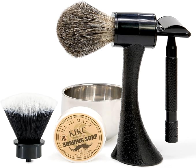 KIKC Novo kit de barbear de luxo – escova de barbear, barbeador de ...
