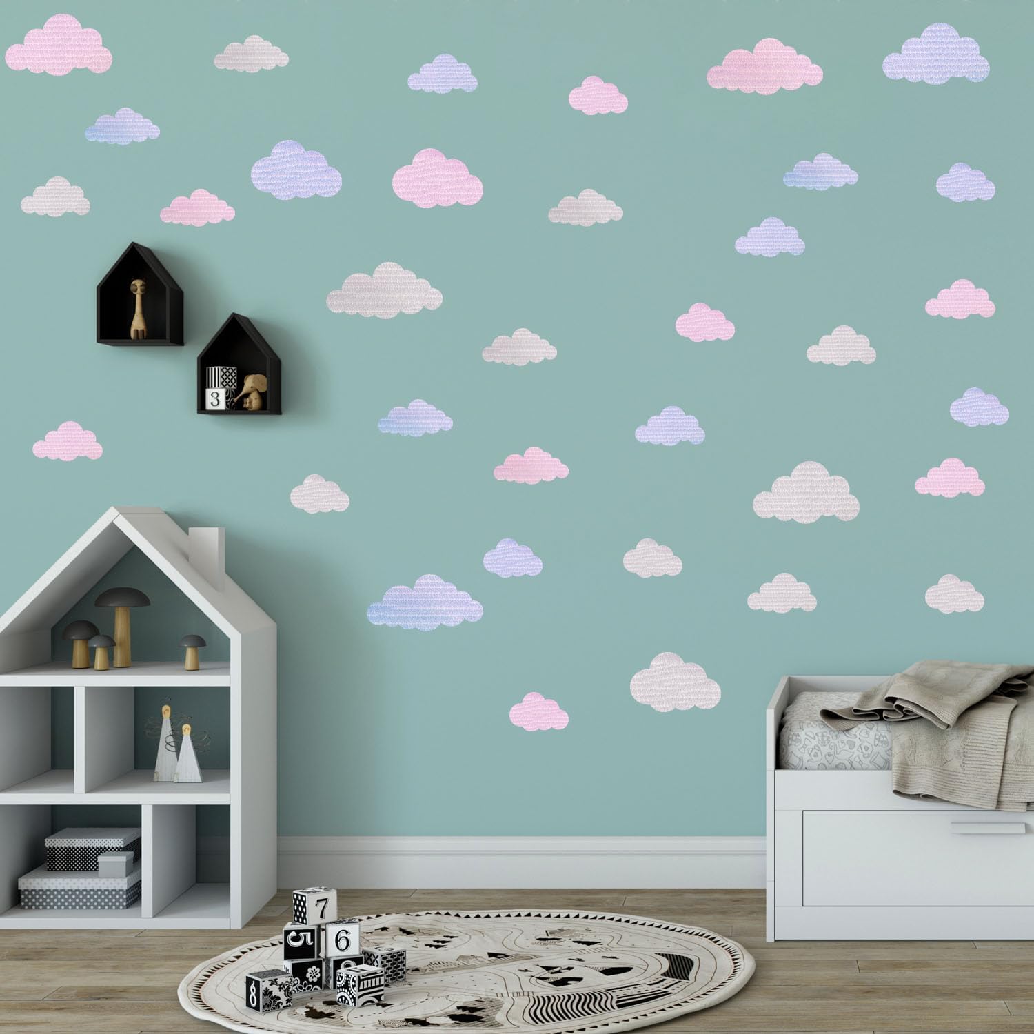 Amazon.com: Cloud Wall Decals Peel and Stick Blend Color Cloud Decor ...
