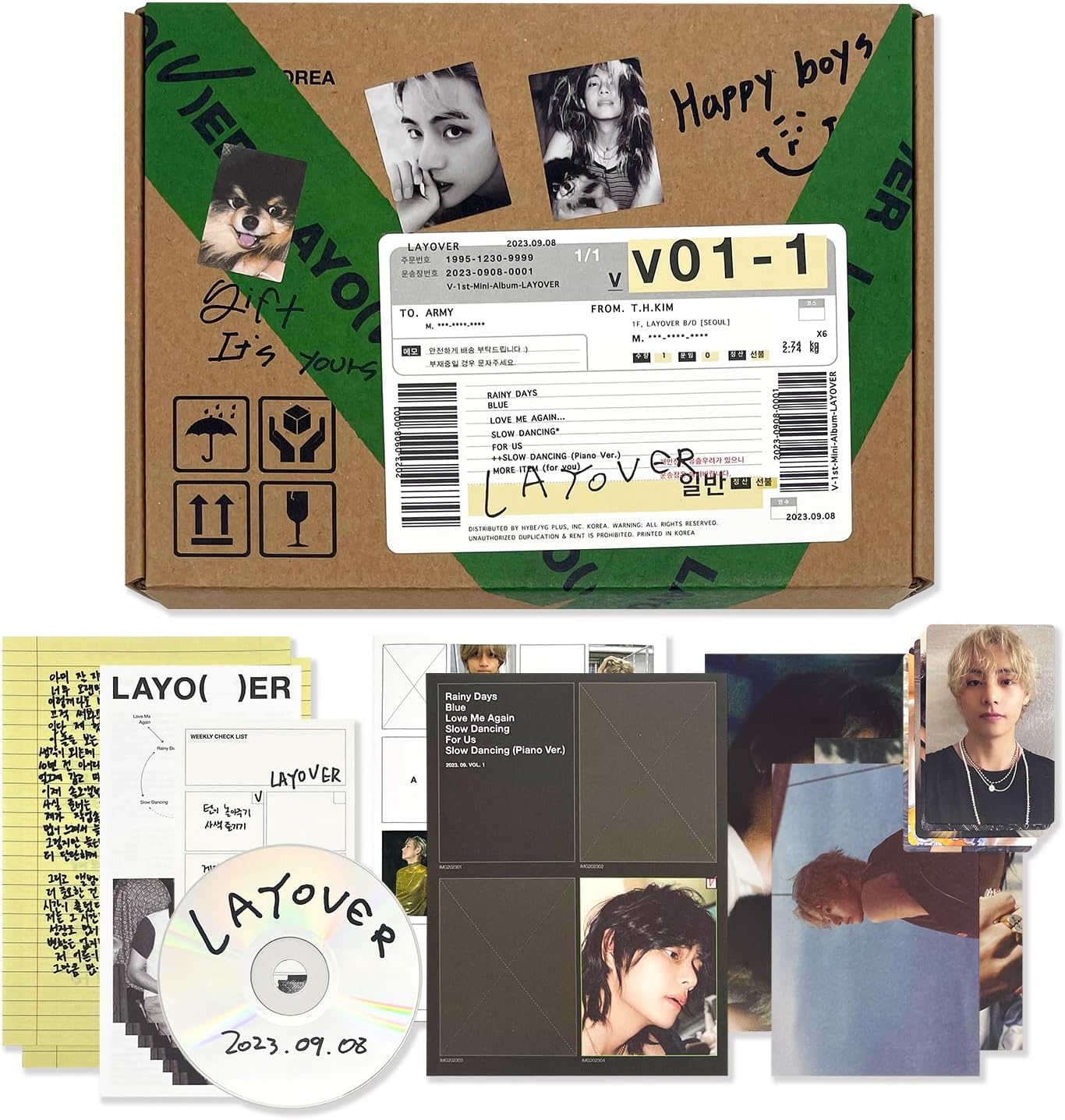 V - [Layover] (1 Ver.) Out Box + Photobook A + Photobook B + Lyric Book ...