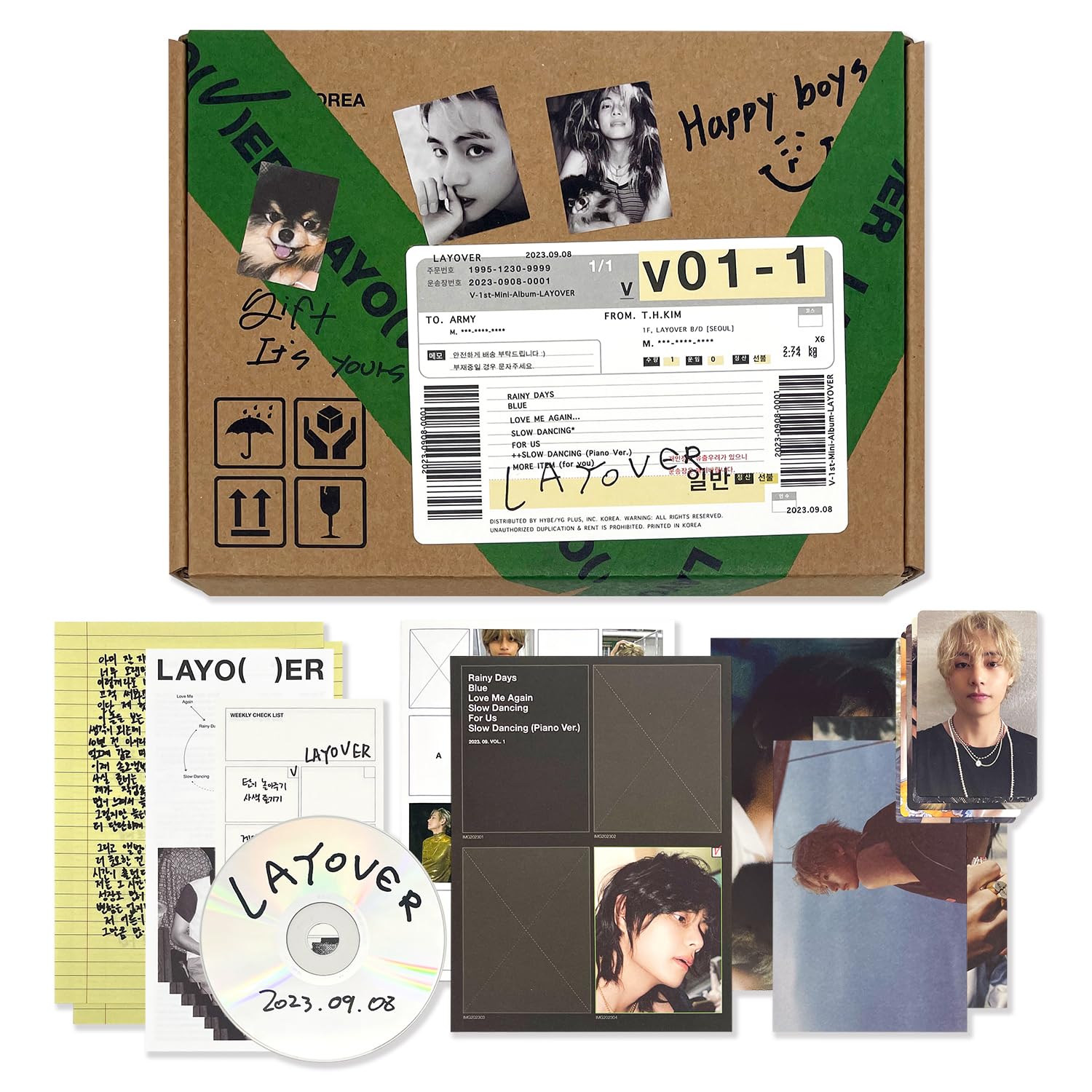 V - [Layover] (1 Ver.) Out Box + Photobook A + Photobook B + Lyric Book ...