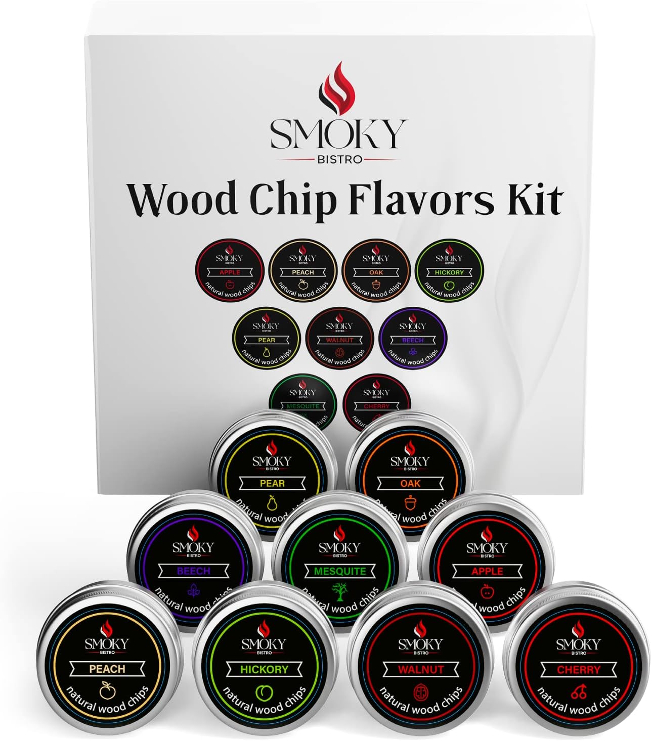 Amazon.com : SmokyBistro 9 Smoking Wood Chips Flavors for Cocktail ...