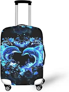 Amazon.com | Bigcardesigns Travel Luggage Cover Neon Dolphin Print ...